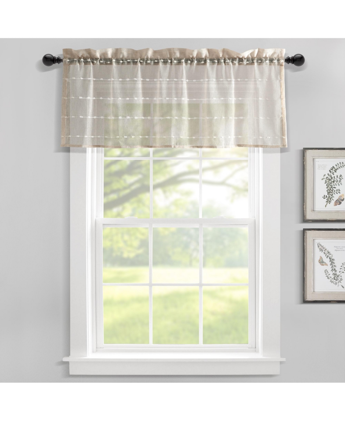 Click here for Lush Decor Farmhouse Textured Sheer Valance - Neut... prices