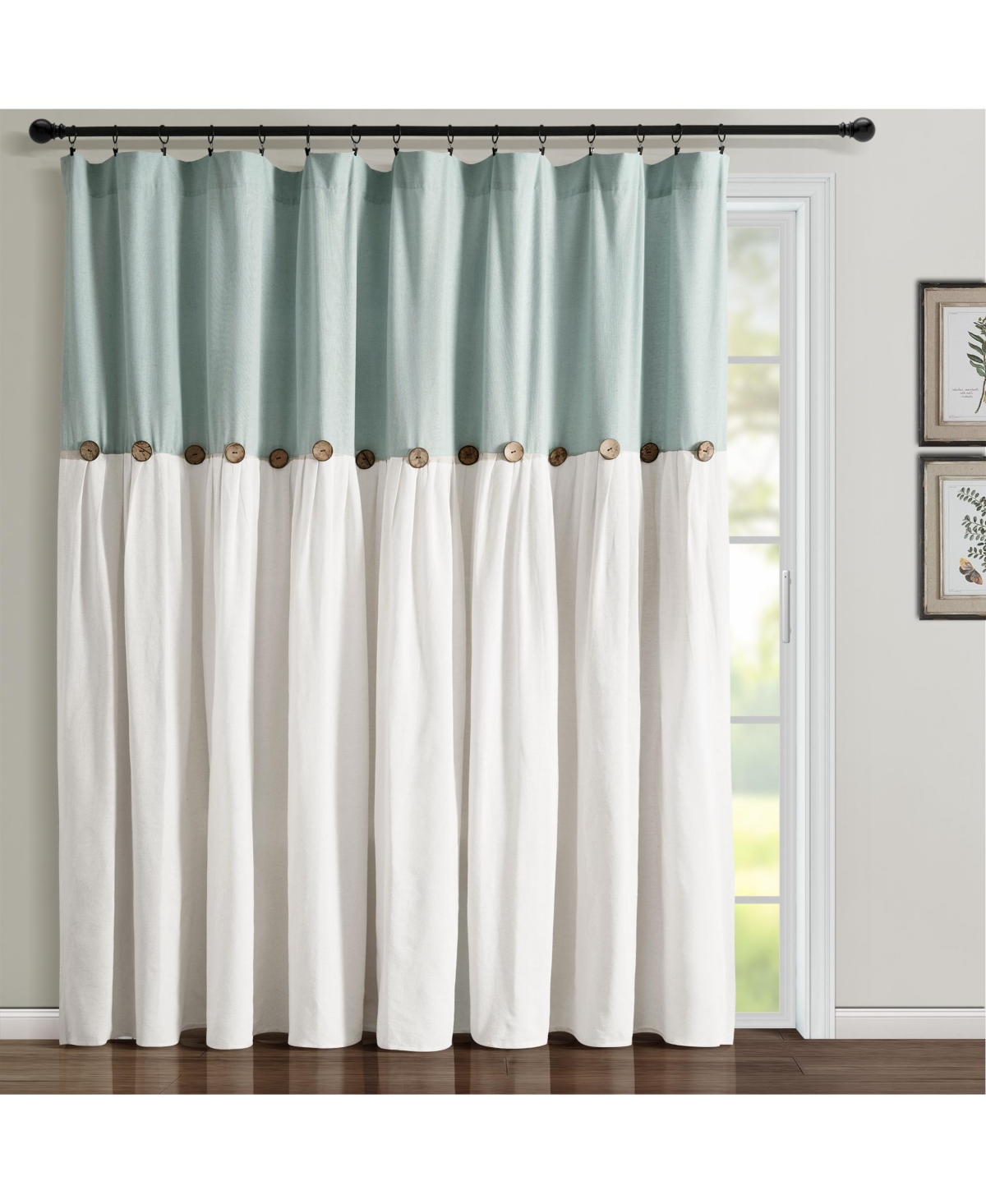 Click here for Lush Decor Linen Button Window Curtain Panels - Bl... prices