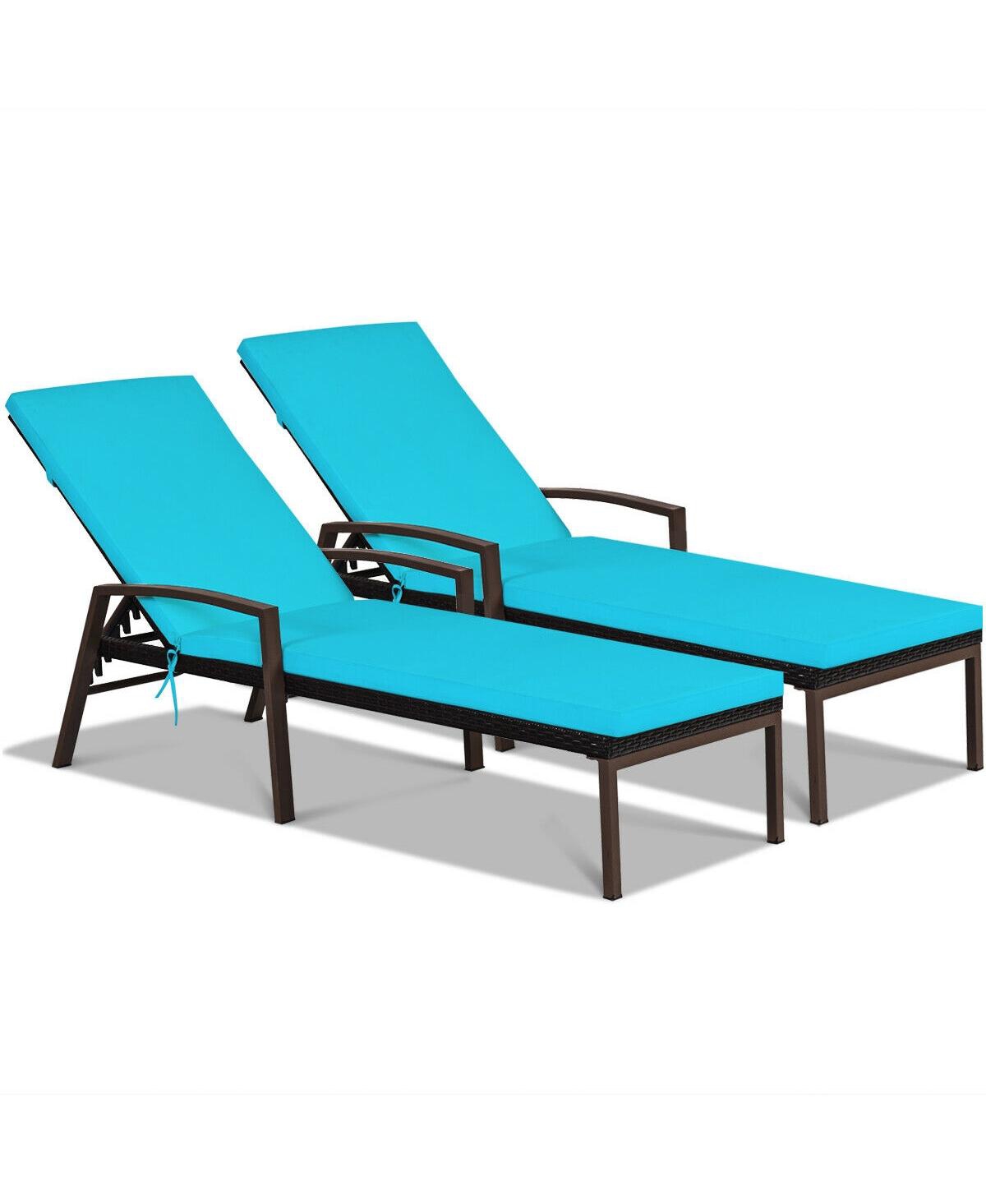 Click here for Slickblue 2 Pieces Patio Rattan Reclining Chaise L... prices