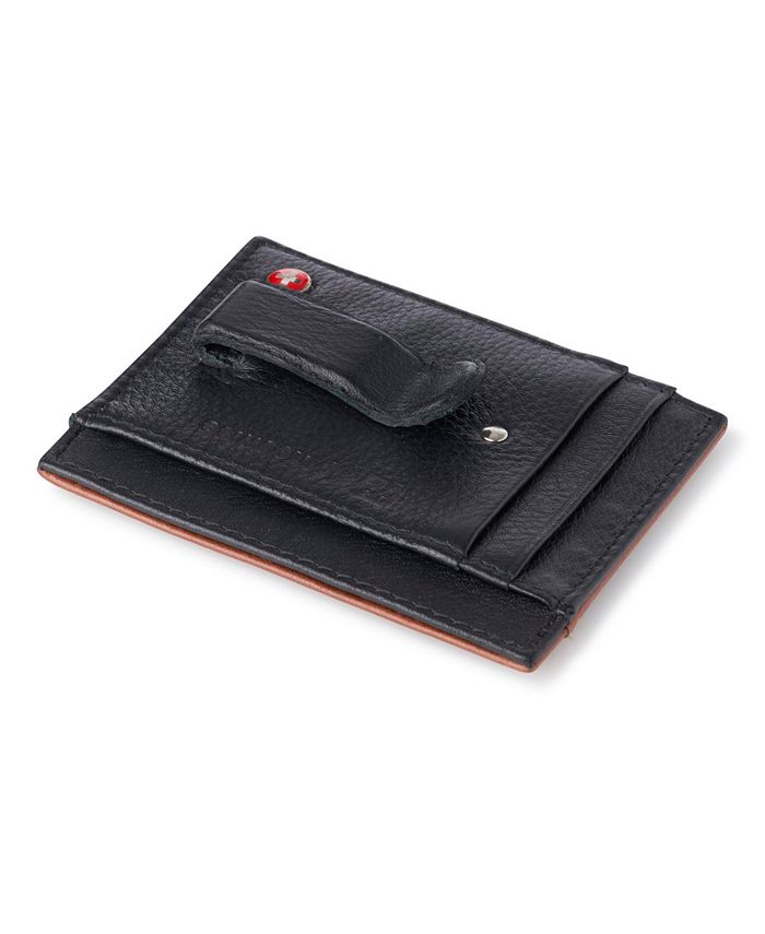 Alpine Swiss Men's Leather RFID Spring Money Clip Front Pocket Wallet ...