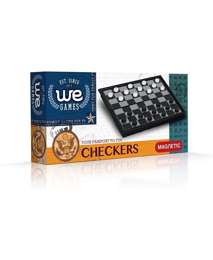 WE Games Foldable Travel Magnetic Checkers Set - Macy's