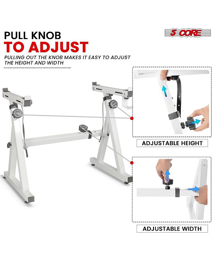5 Core Keyboard Stand Heavy Duty White Height Width Adjustable Z Style ...