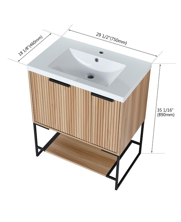 Simplie Fun 30 Inch Freestanding Bathroom Vanity With Resin Basin ...
