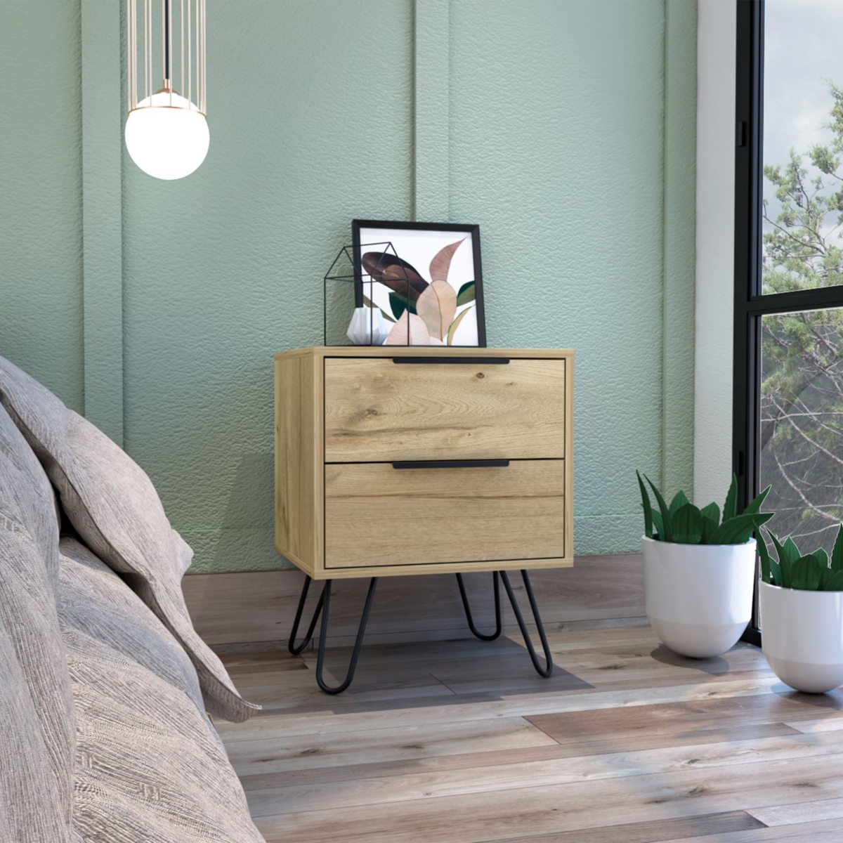 Click here for Streamdale Augusta 2 Nightstand  Four Legs  Two Dr... prices