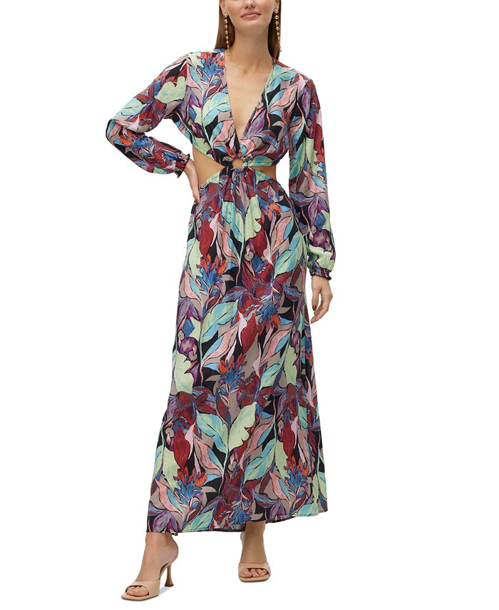 Vero Moda Women's Gaja Palma Printed Cutout Maxi Dress - Macy's