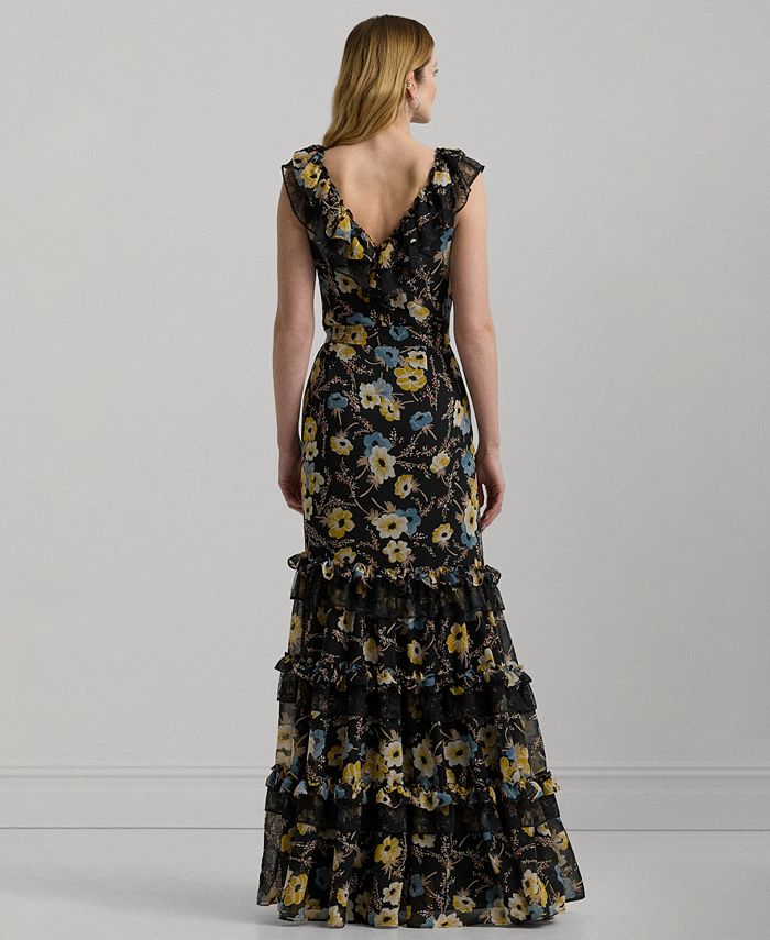 Lauren Ralph Lauren Women's Tiered Ruffled Floral Gown - Macy's