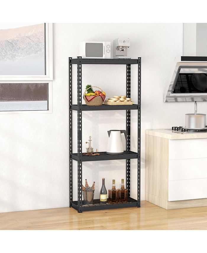 Costway 4 PCS 4-Tier Metal Shelving Unit Heavy Duty Wire Storage Rack ...