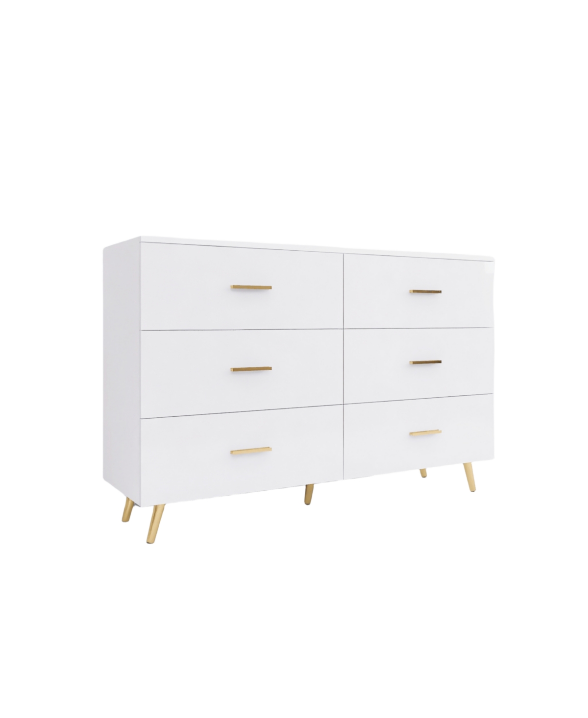 Click here for Simplie Fun White 6-Drawer Chest with Golden Accen... prices