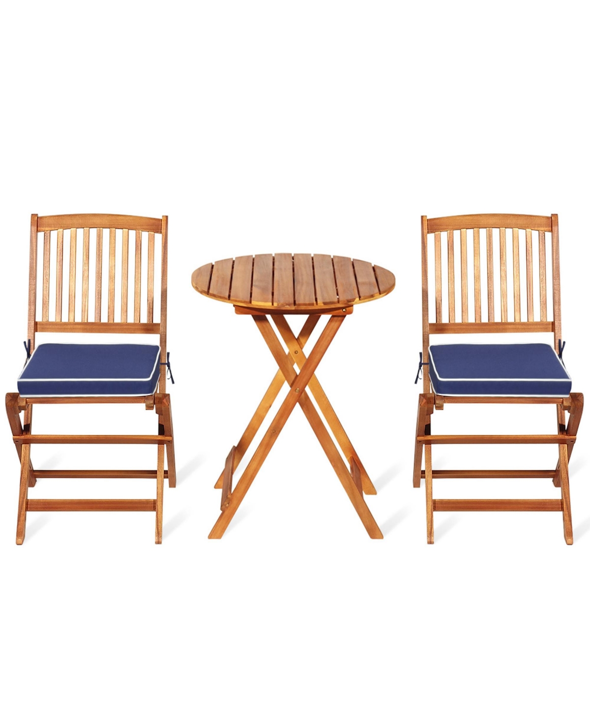 Click here for Gymax 3PCS Folding Patio Conversation Set Acacia W... prices