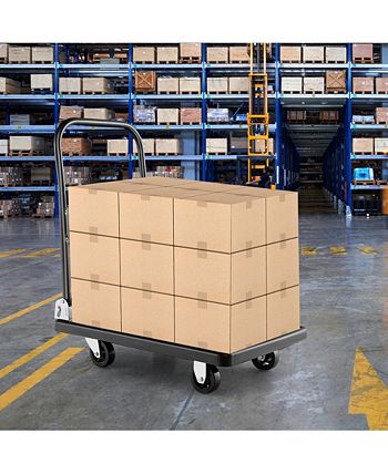 Costway Folding Push Cart Dolly Platform Hand Truck with 360° Swivel ...