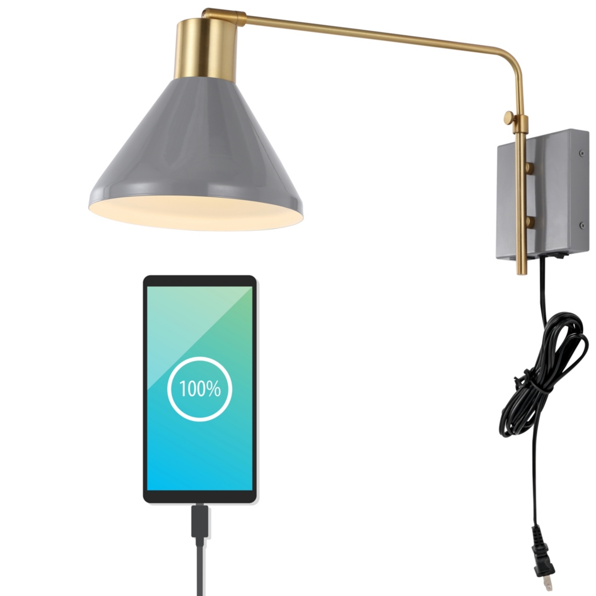 Click here for Jonathan Y Max Swing Arm Modern Midcentury Iron Us... prices