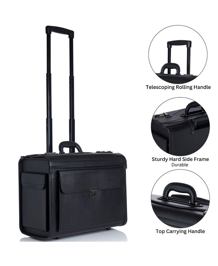Alpine Swiss 19 Wheeled Briefcase Rolling Case Sales Sample Pilot ...