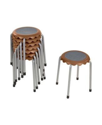 ECR4Kids Daisy Stackable Stool Set, Chocolate, 8-Piece - Macy's