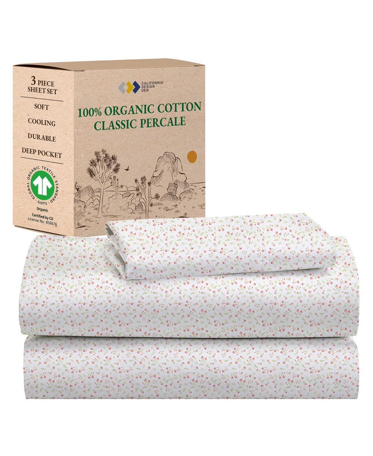 Click here for Printed Floral - 100 Organic Cotton Percale Twin F... prices