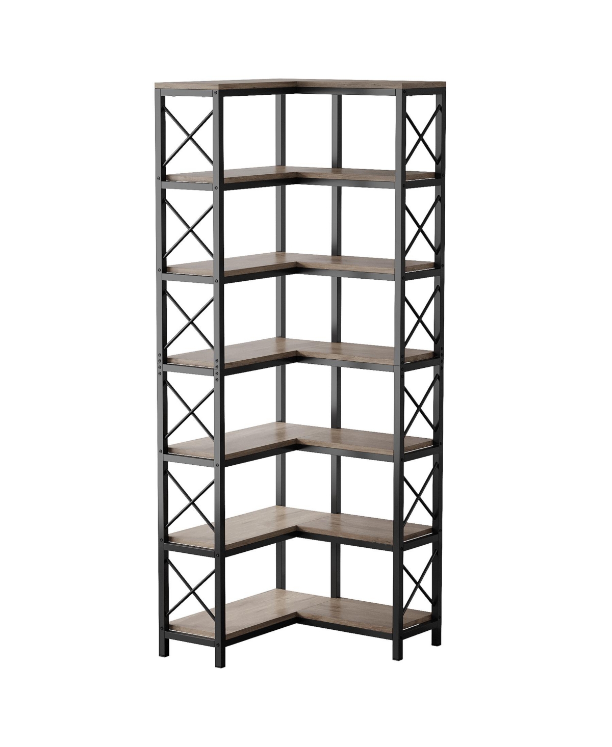 Click here for Tribesigns 7 Shelf Corner Bookcase  Industrial Lar... prices