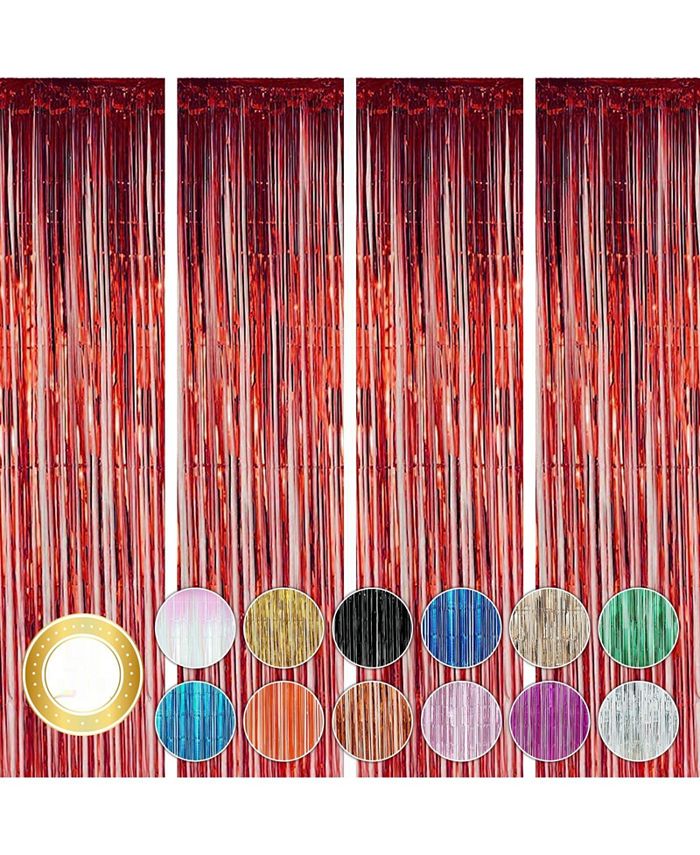 Twinkle Star 4-Pack Photo Booth Backdrop Tinsel Curtains: Birthday ...