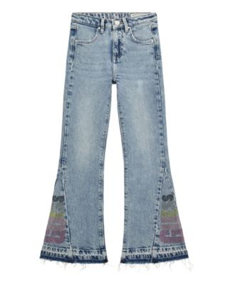 GUESS Big Girl Stretch Denim Flare Rhinestone Jeans - Macy's