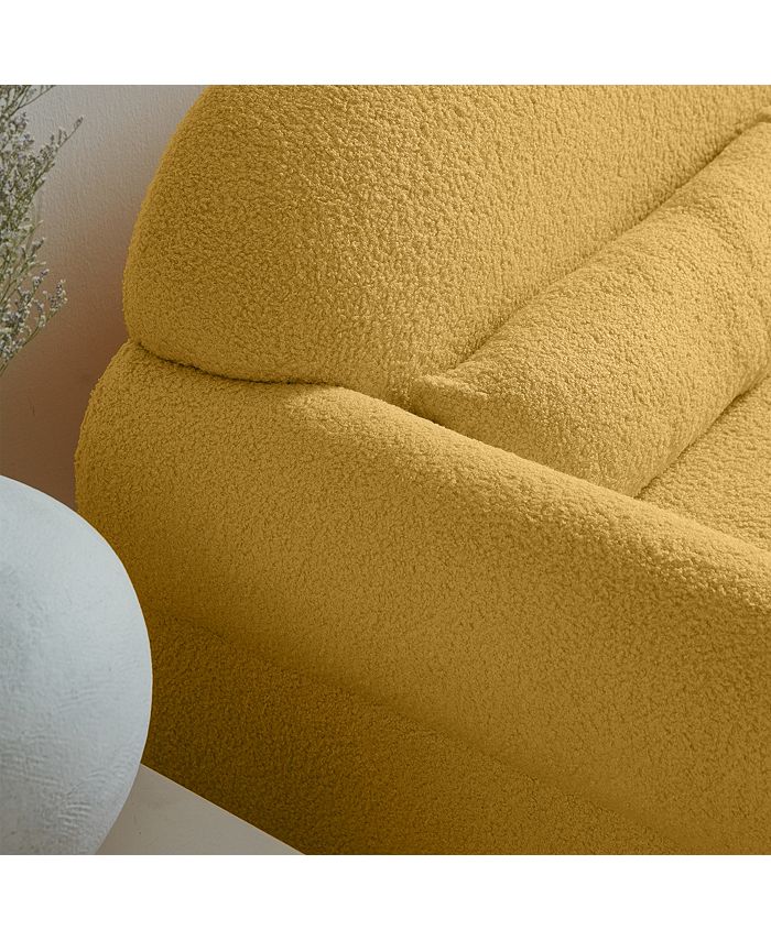 Simplie Fun 2 Piece Set Sofa Couch, Modern Boucle Loveseat Accent Chair ...