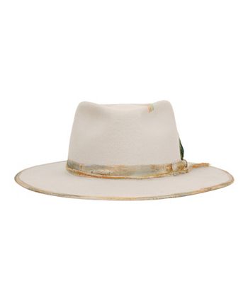 Angela & William Vintage-Like Flat Brim Felt Fedora Ranch Hat - Macy's
