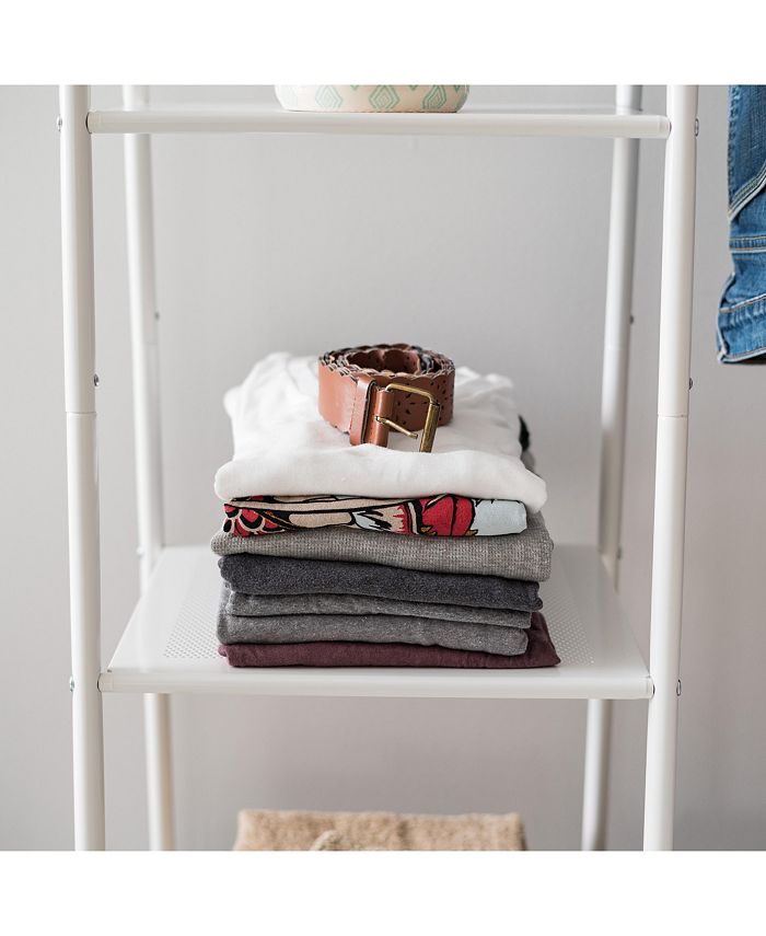 IRIS Metal Garment Rack with Metal Mesh Shelves, White - Macy's