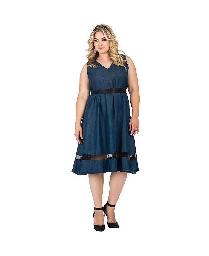 Standards & Practices Plus Size Sleeveless A-Line Tencel Denim Dress ...