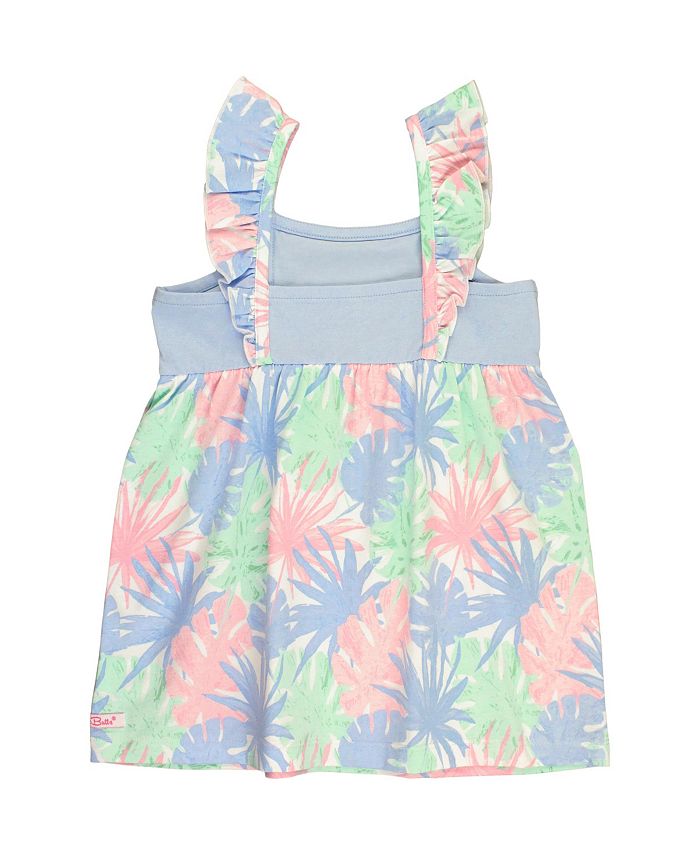 RuffleButts Toddler Girls Ruffle Strap Mixed Print Dress - Macy's