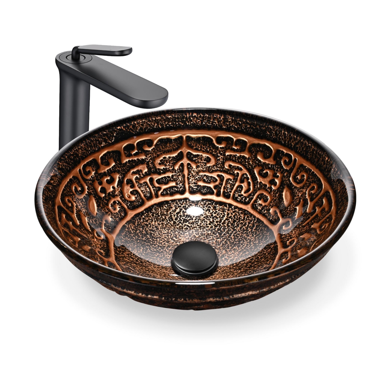 Click here for Aquaterior Round Tempered Glass Vessel Sink w/ Bat... prices