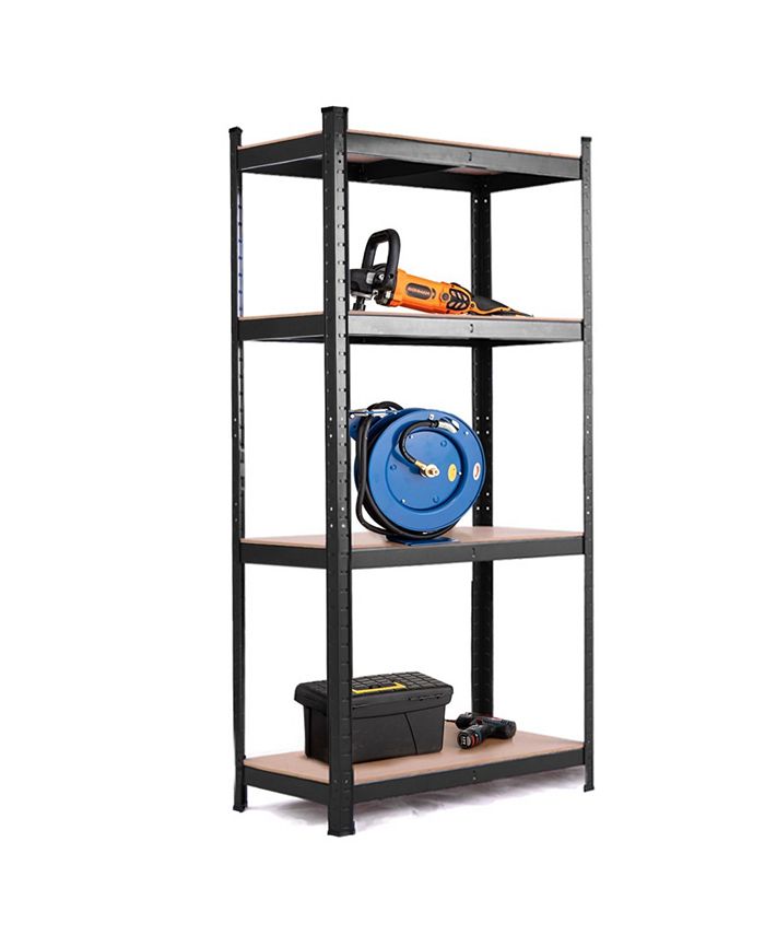 Slickblue Adjustable Heavy Duty 4 Level Garage Tool Shelf Storage-Black ...