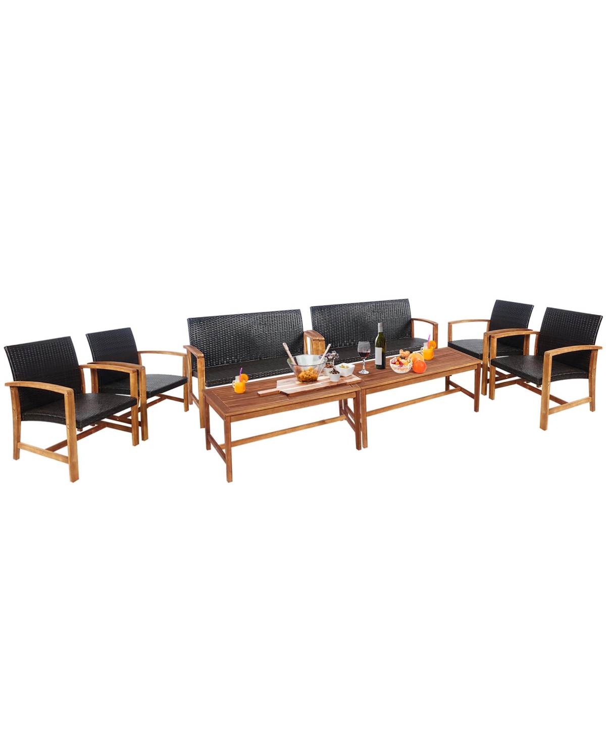 Click here for Costway 8PCS Outdoor Patio Rattan Furniture Set Ac... prices