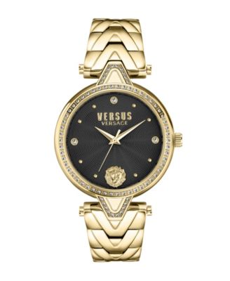 Versus Versace Women's V Versus Crystal IP Yellow Gold Stainless Steel ...