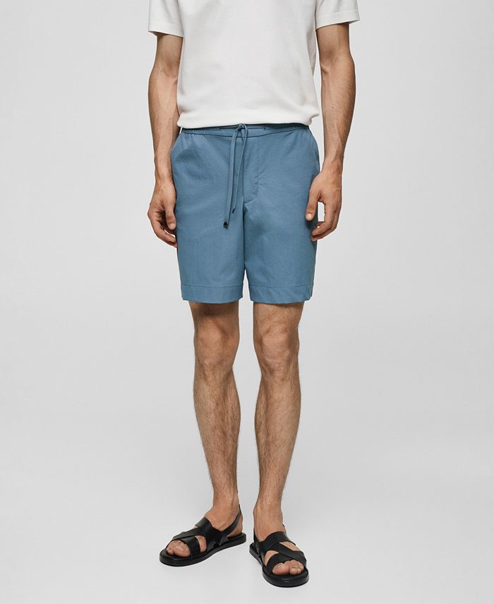 MANGO Men's Technical Fabric Drawstring Bermuda Shorts - Macy's