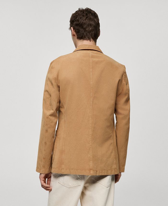 MANGO Men's Slim Fit Linen Cotton-Blend Blazer - Macy's