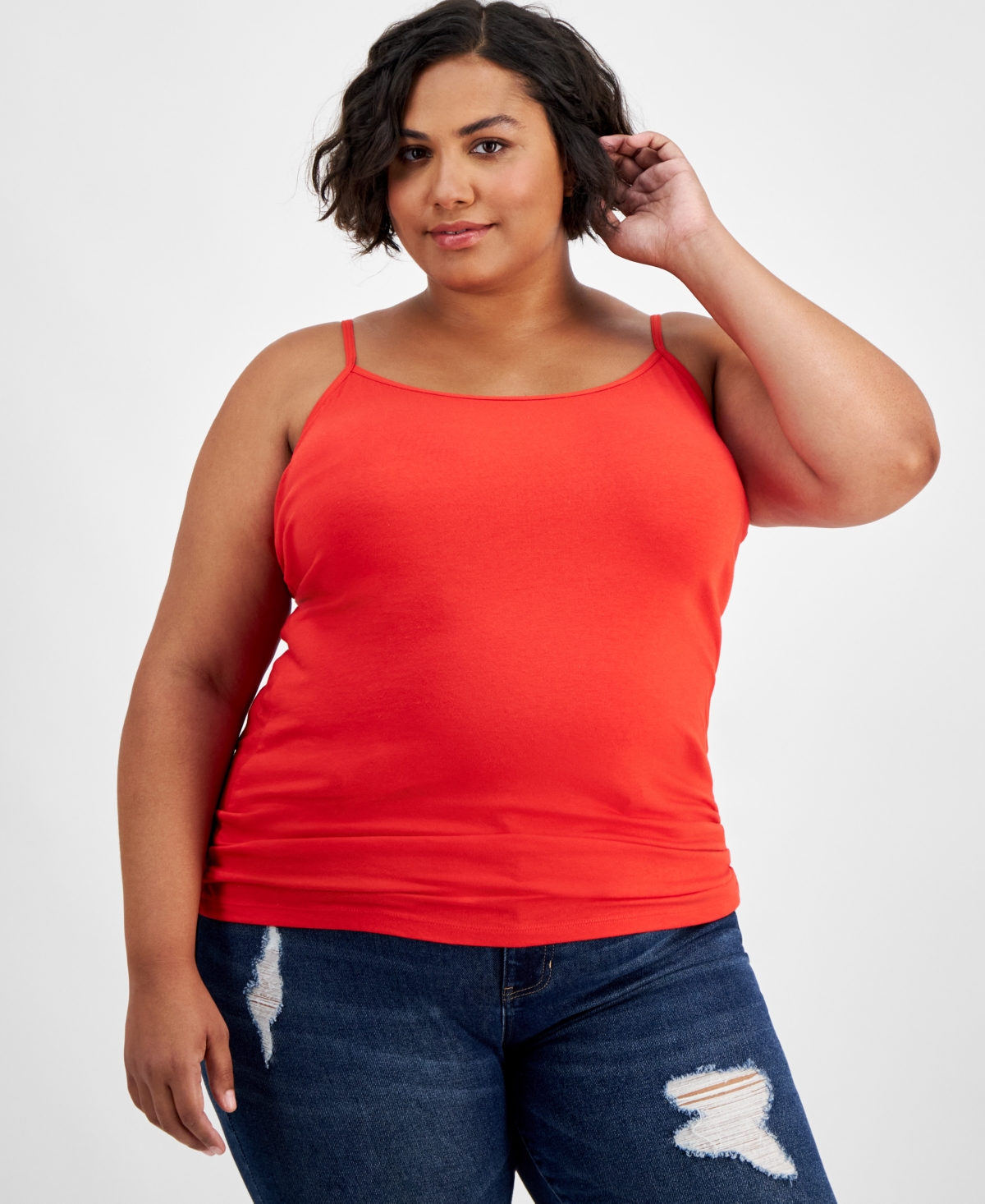 Click here for Aveto Trendy Plus Size Tank Top - Fiery Red prices