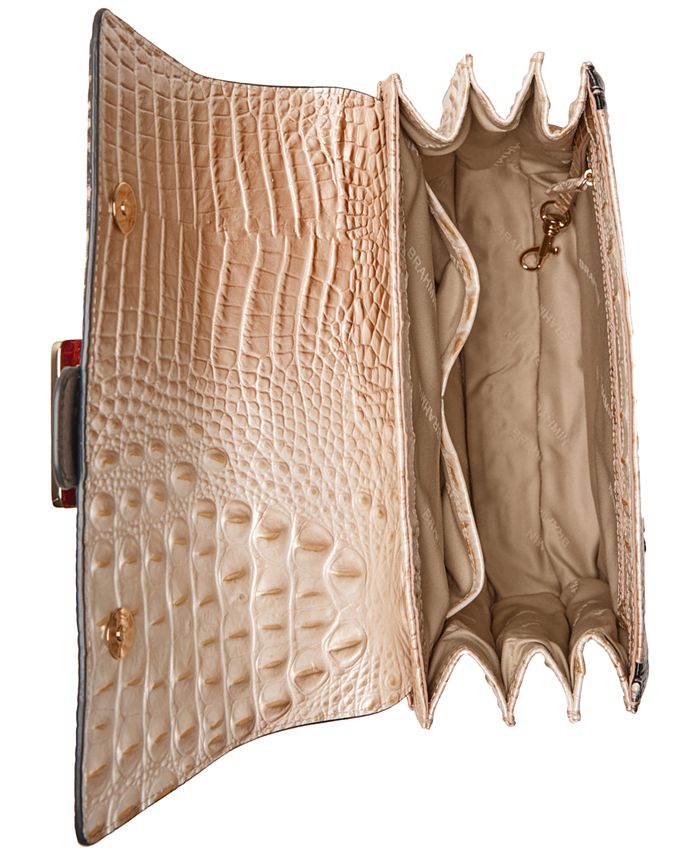 Brahmin Hallie Radiant Red Solarium Small Leather Satchel - Macy's