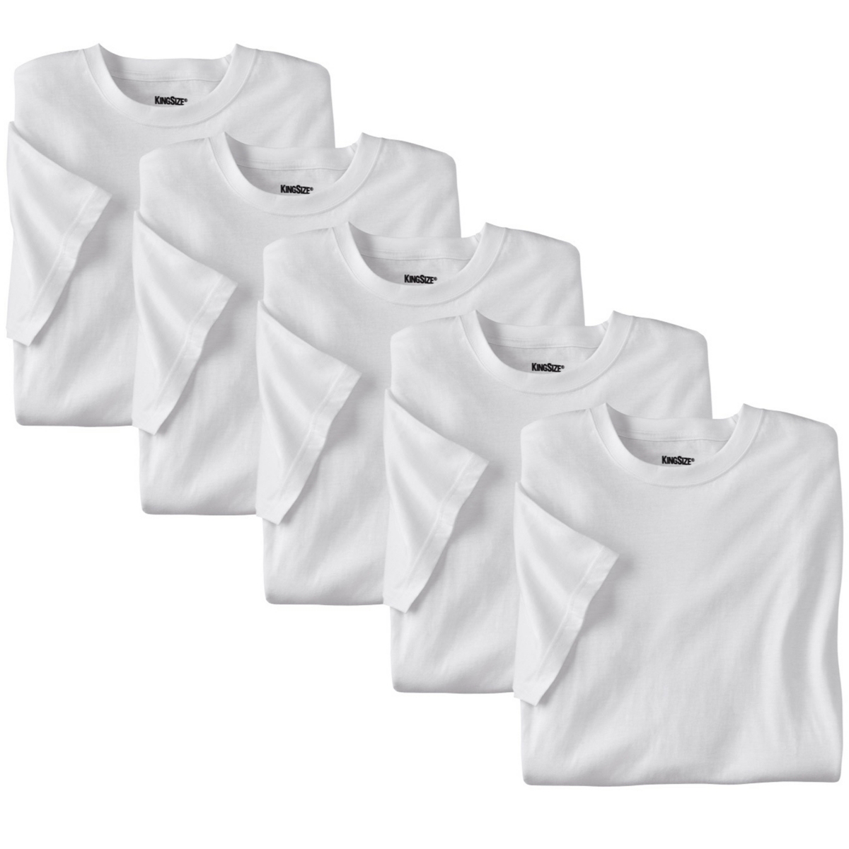 Click here for KingSize Big & Tall 5-Pack Cotton Crewneck Undersh... prices