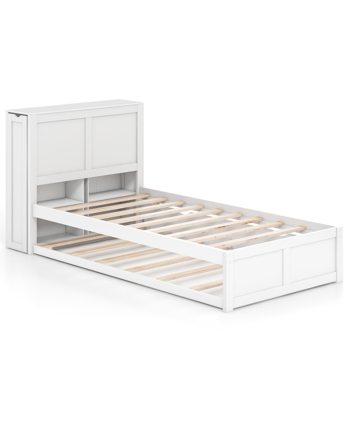 Click here for Twin Kids Wooden Platform Bed with Trundle Storage... prices