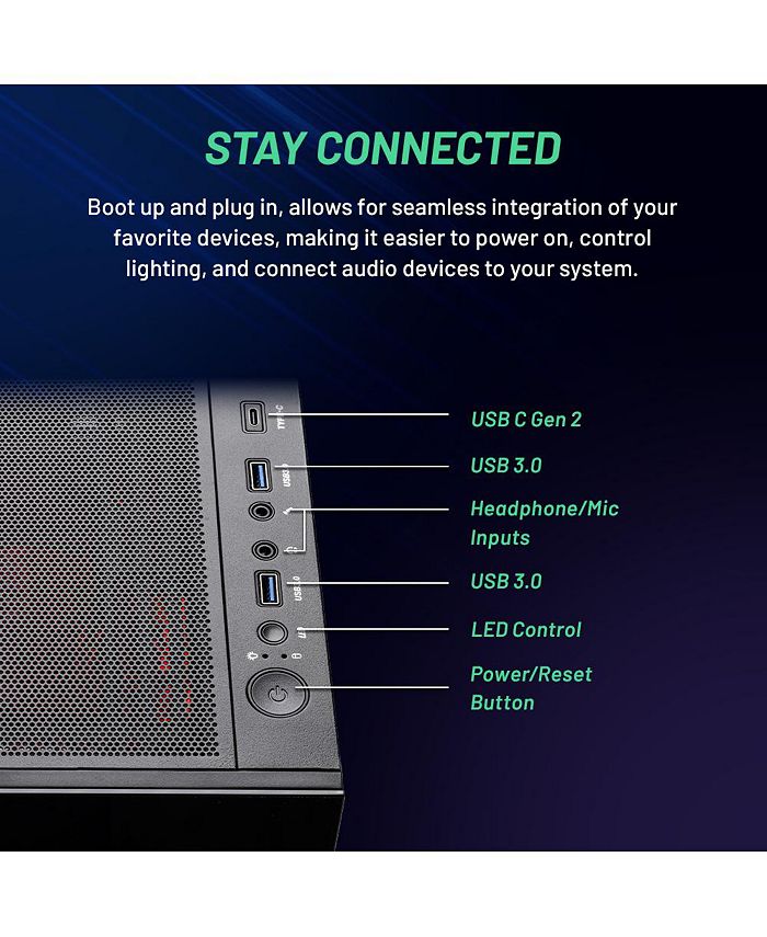 Skytech Gaming Skytech Azure Gaming PC, Ryzen 7 5700X, RTX 4070 Ti, 1TB ...