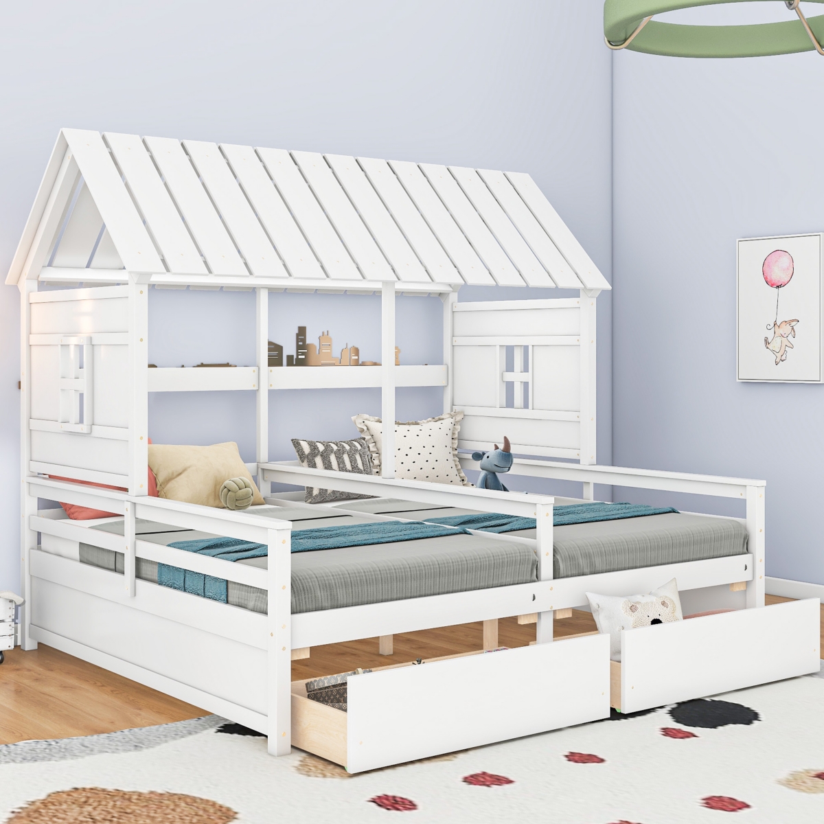 Click here for Streamdale Twin Platform Bed with Drawers (White)... prices