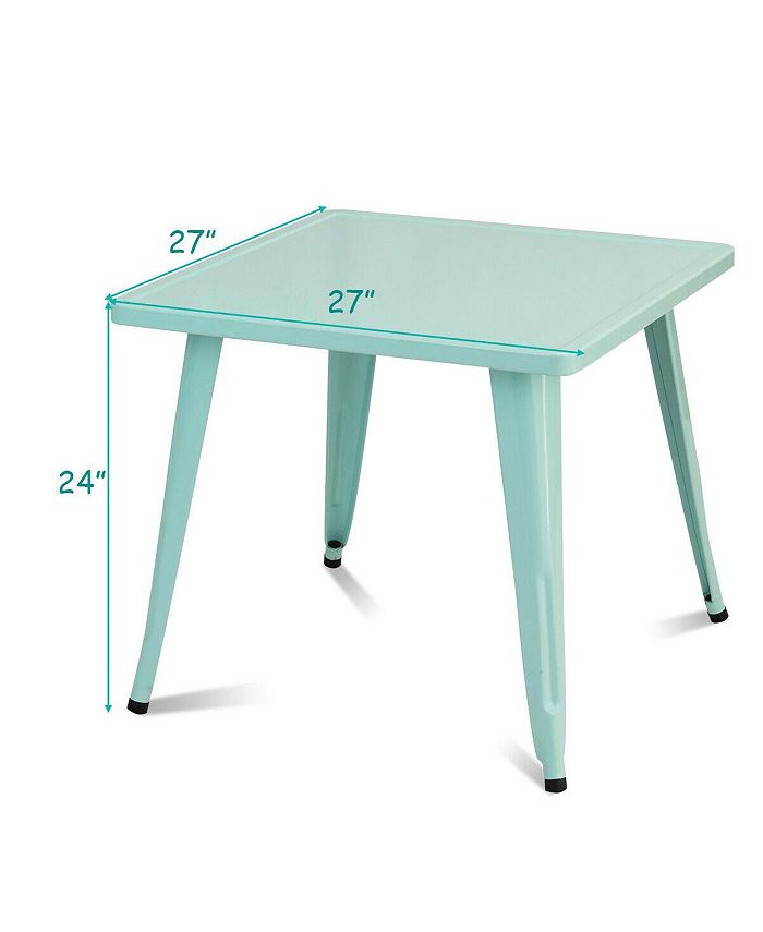 Slickblue 27'' Kids Square Steel Table Play Learn Activity Table-Blue - Macy's
