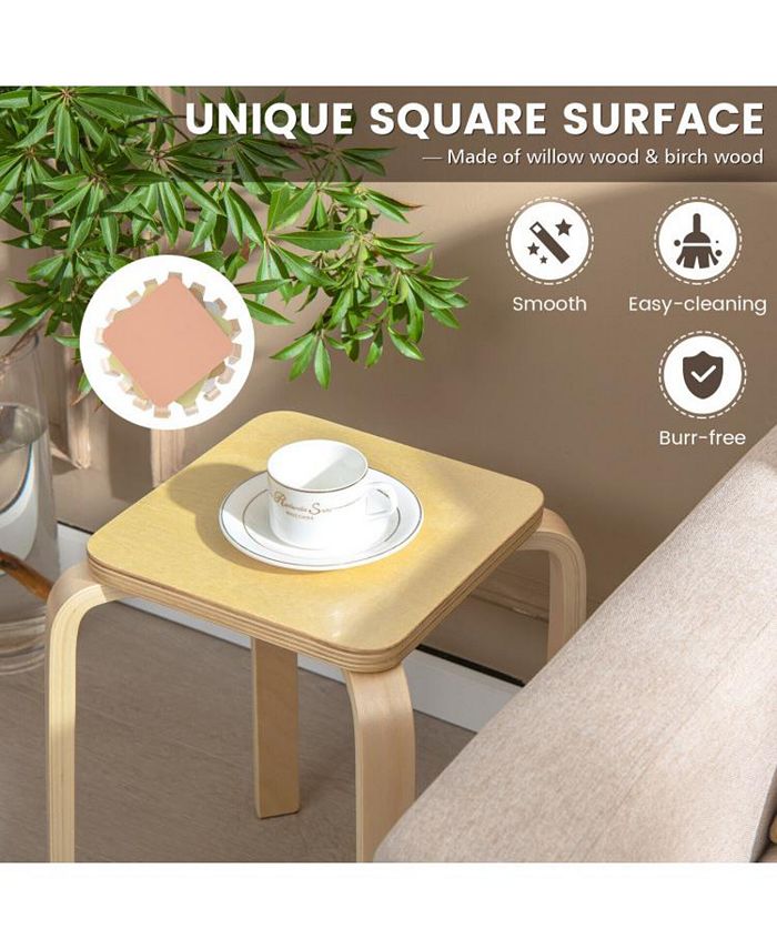 Slickblue Set of 4 Colorful Square Stools with Anti-slip Felt Mats - Macy's