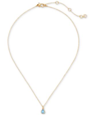 kate spade new york Gold-Tone Bubbly Bezel Mini Pendant Necklace, 16 ...