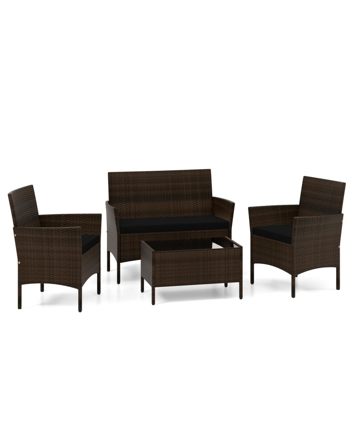 Click here for Slickblue 4 Piece Patio Rattan Conversation Set wi... prices