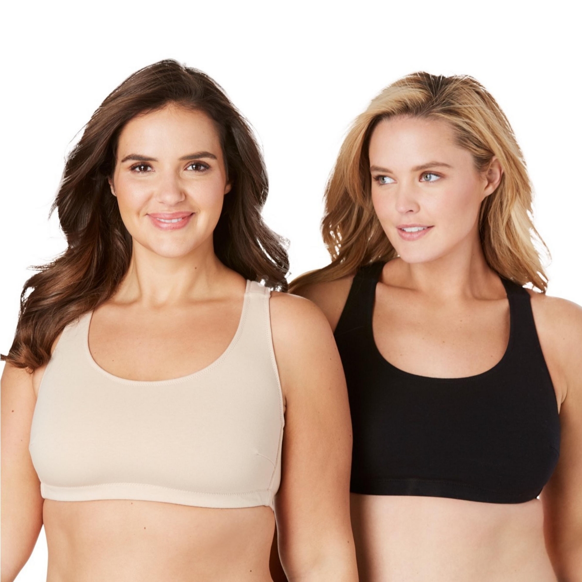 Click here for Comfort Choice Plus Size Wireless Sport Bra 2-Pack... prices