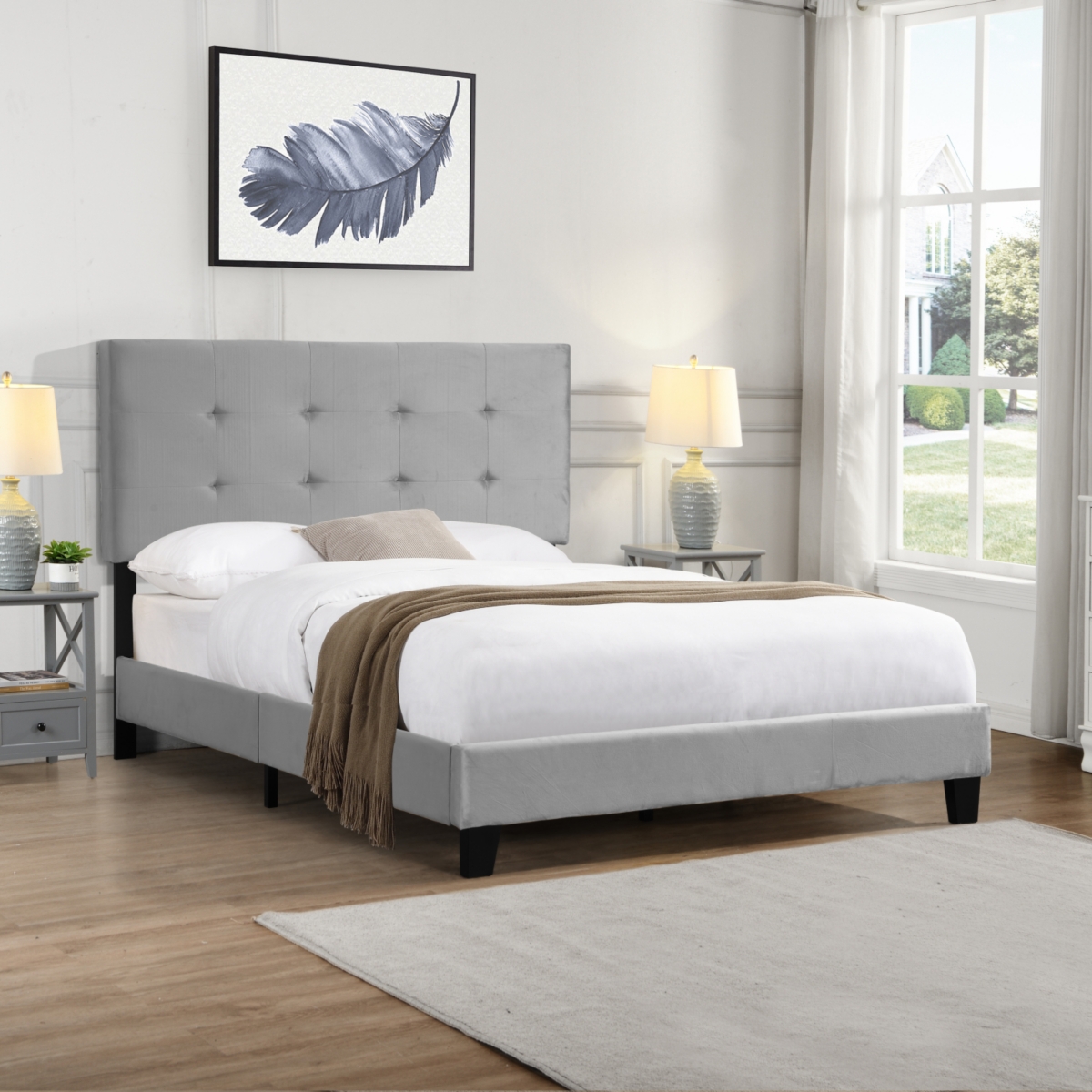 Click here for Simplie Fun Stylish Upholstered Platform Bed Frame... prices