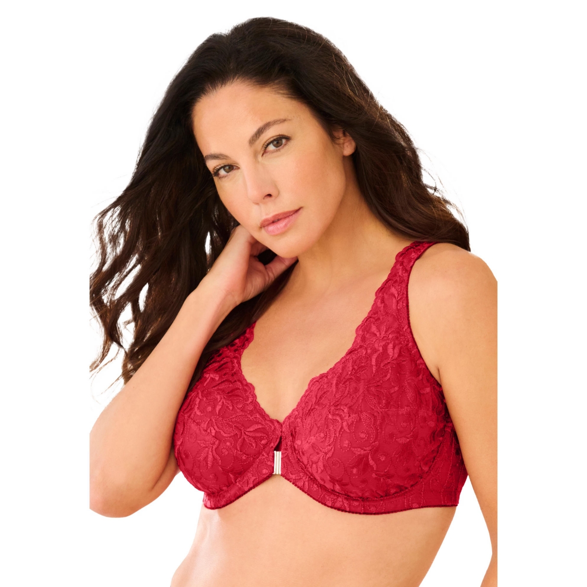 Click here for Amoureuse Plus Size Embroidered Front-Close Underw... prices