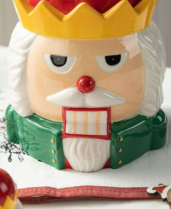 Glitzhome 3 Piece Dolomite Christmas Nutcracker Cookie Jar Set - Macy's