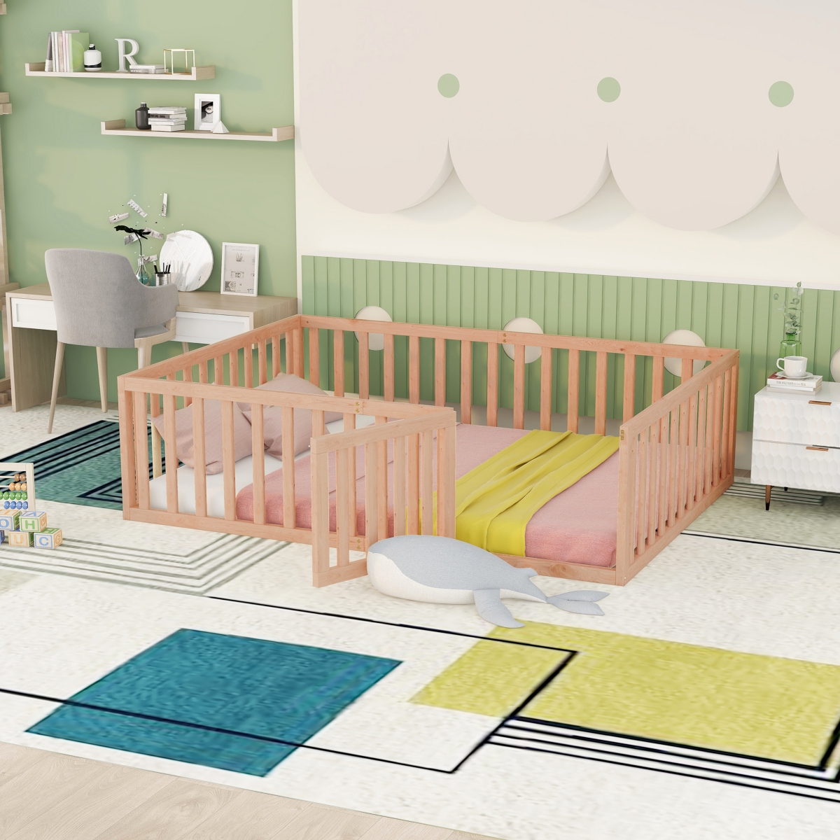 Click here for Streamdale Full Size Wood Daybed Frame With Fence... prices