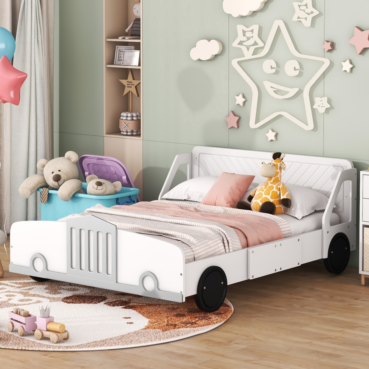 Click here for Streamdale Full Size Car-Shaped Platform Bed With... prices