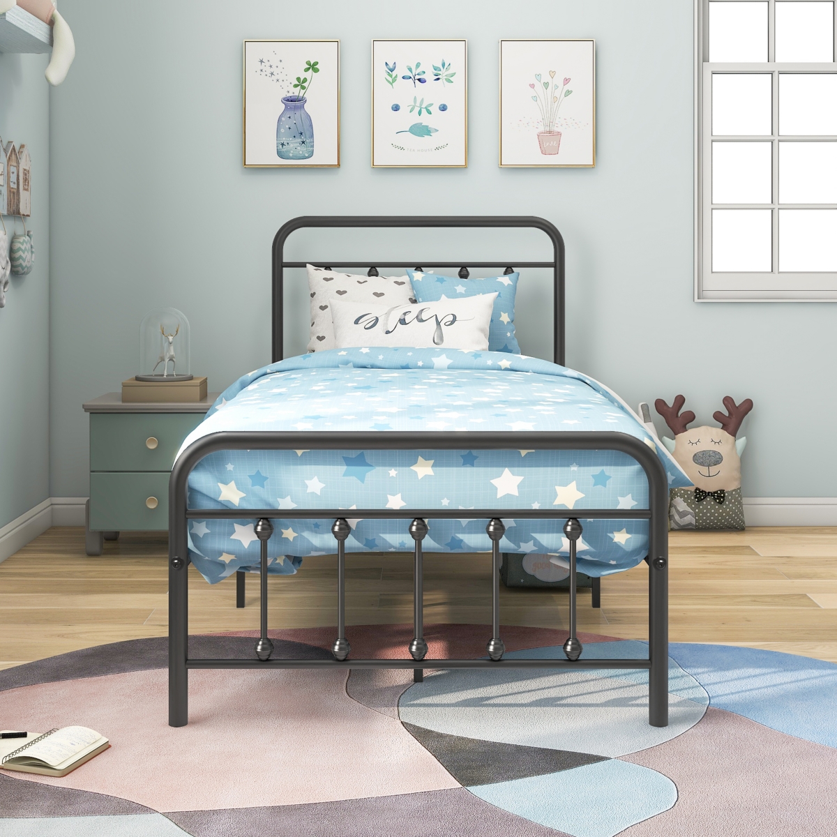 Click here for Streamdale Metal Platform Bed Frame With Headboard... prices