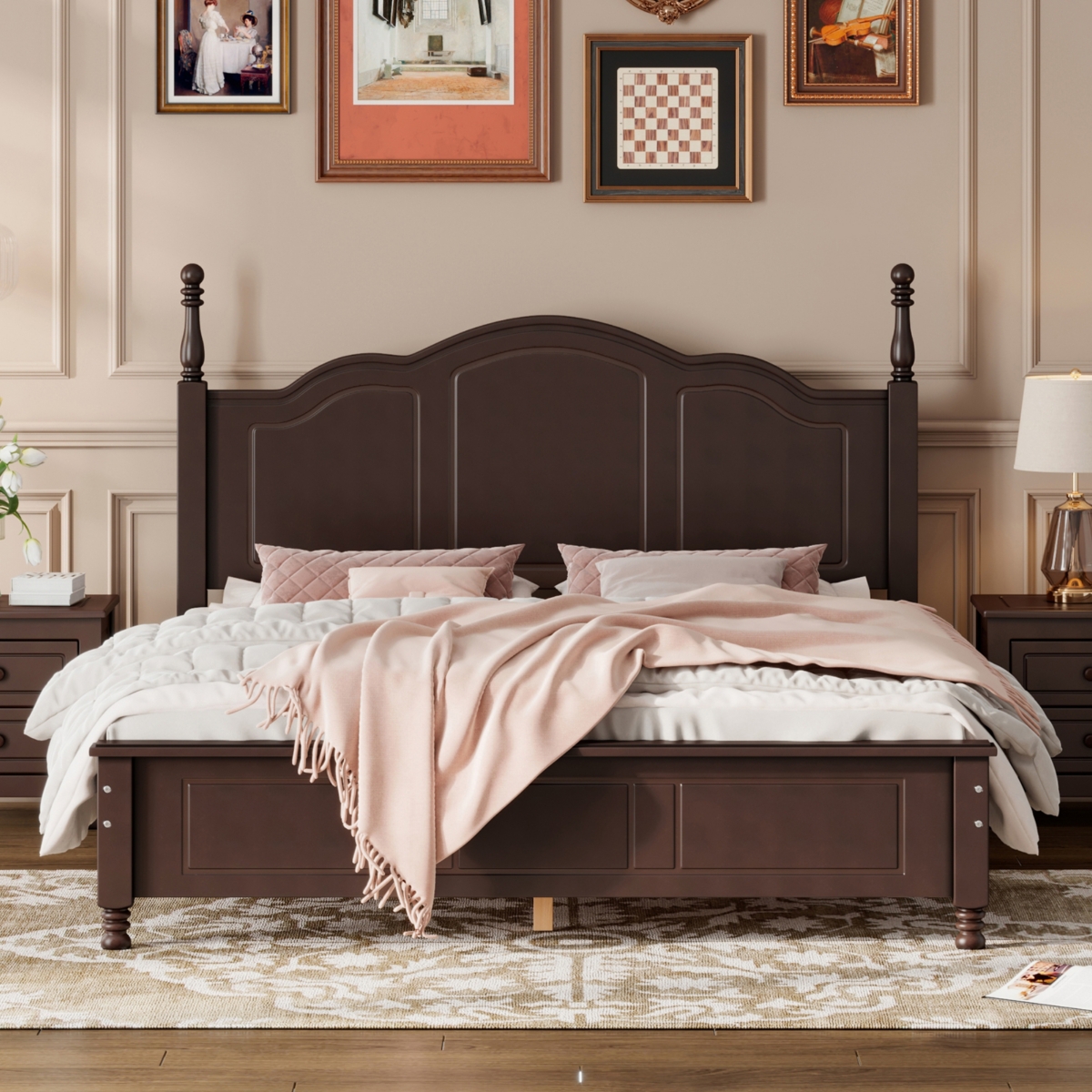 Click here for Streamdale Retro Style Queen Size Wood Bed Frame w... prices